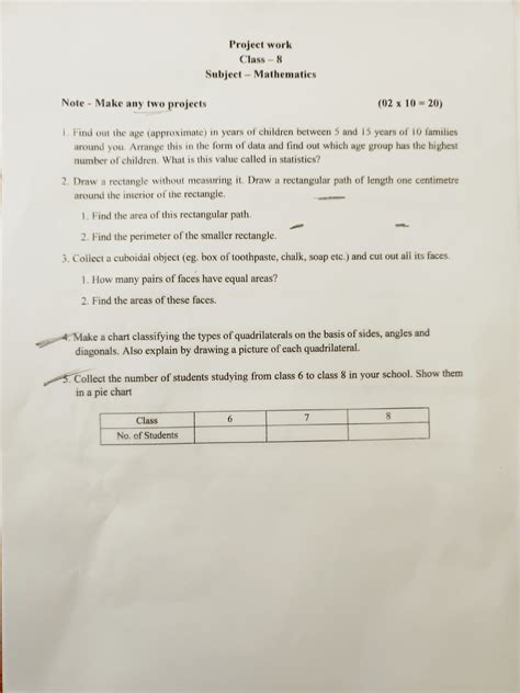 Note Make Any Two Projectsproject Workclass 8subject Mathematics 02