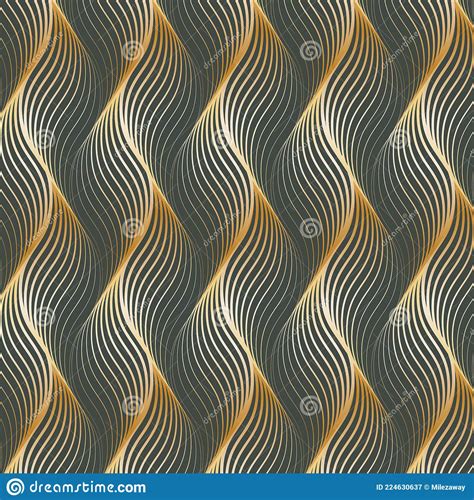 Vector Pattern With Geometric Waves Endless Stylish Texture Stock Vector Illustration Of