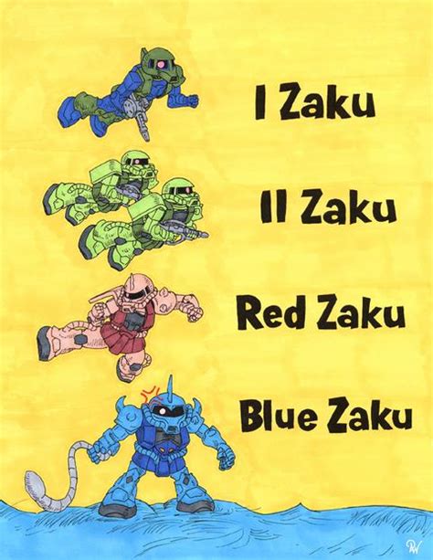 Zaku Ii Zaku Zaku Ii S Char Custom And Gouf Gundam And 2 More
