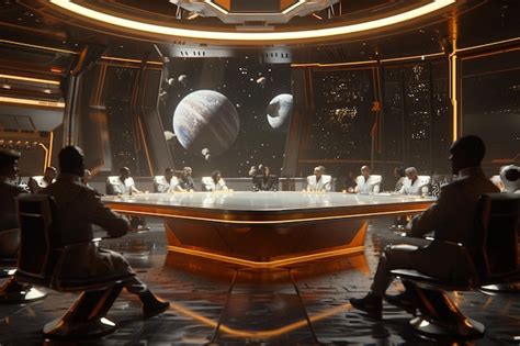 Premium Photo Intergalactic Council Discussing Issues Of Racial