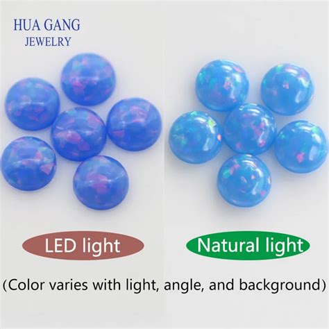 라운드 모양 카보 숑 오팔 플랫 백 Fh14 비즈 합성 보석 보석 만들기 Diy 50mm 무료 배송구슬 Aliexpress