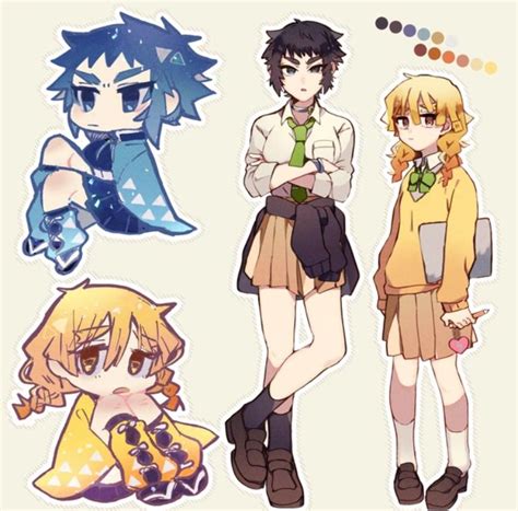 𝘡𝘦𝘯𝘪𝘵𝘴𝘶 And 𝘒𝘢𝘪𝘨𝘢𝘬𝘶 𝘨𝘦𝘯𝘥𝘦𝘳𝘴𝘸𝘢𝘱 Demon Slayer Genderbend Fanart