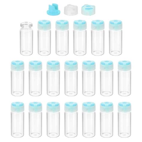 Uxcell Clear Glass Sample Vials Liquid Bottles 20pack Blue 10ml