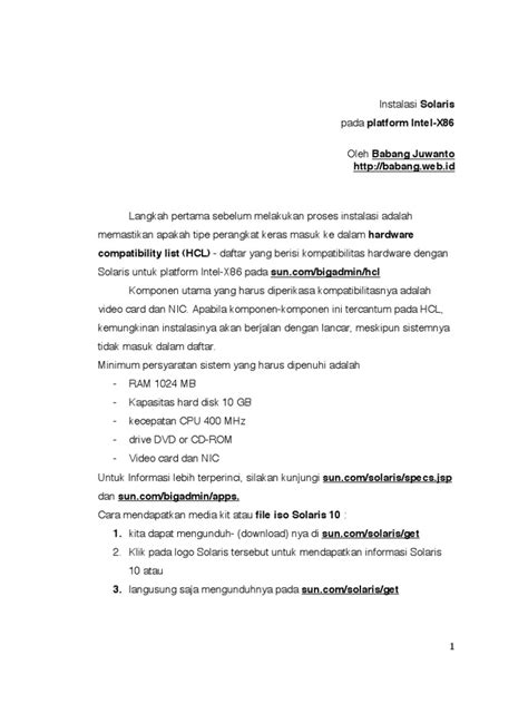 Instalasi Solaris 10 Pada Platform Intel X86 Not Sparc Pdf Komputer