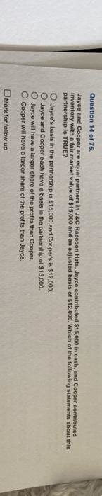 Solved Question 14 Of 75 Oooo Jayce And Cooper Are Equal