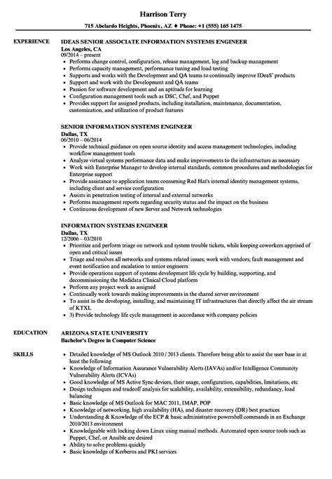 Information Systems Engineer Resume Samples Velvet Jobs