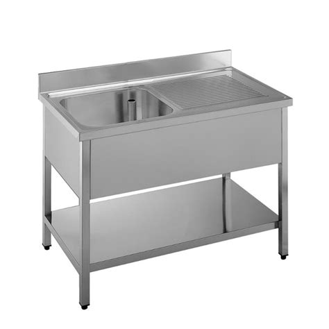Lavello Professionale Acciaio Inox 1 Vasca Gocciolatoio Dx Ripiano