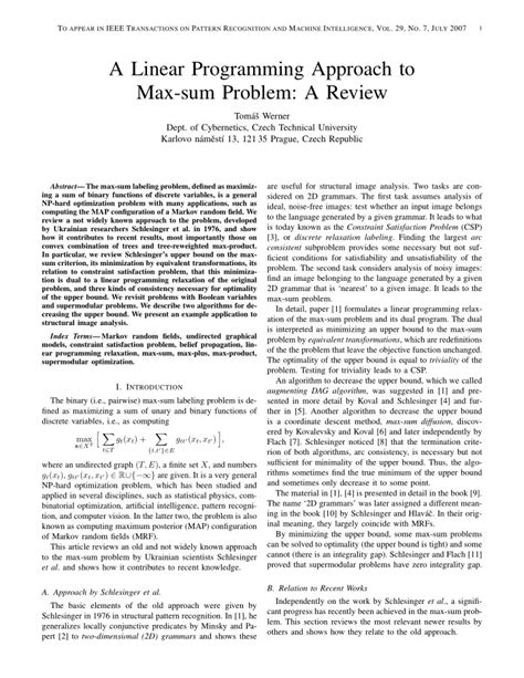 Pdf A Linear Programming Approach To Max Sum Problem A Review Tom A Pdf Document 728614