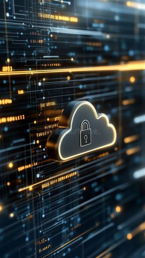 Cloud Computing Security Concept With A Digital Lock Symbolizing Data Protection In Virtual