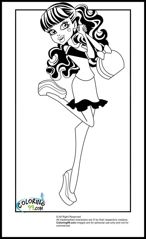 Monster High Coloring Pages Catrine Demew Dress