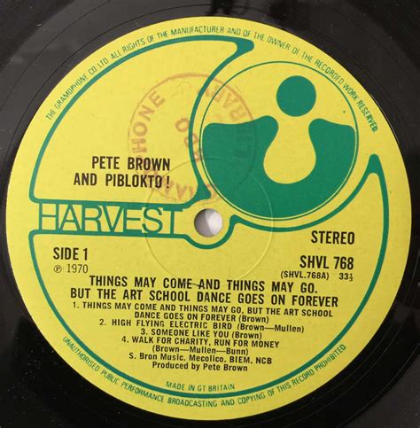 Lot 65 Pete Brown Harvest Lp Rarities Pack