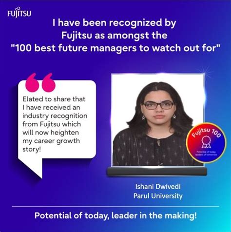 Ishani Dwivedi On Linkedin Fujitsu100 Recognition Futuremanagers 100bestfuturemanagers