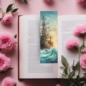 Nautical Bookmark Printable Book Lovers Designs Ocean Digital Letter