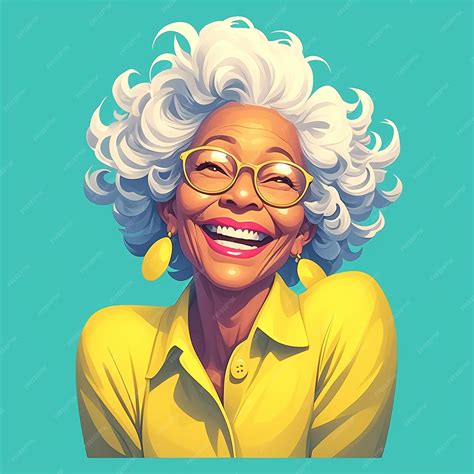Premium Vector African American Elderly Woman Attending A Church Service