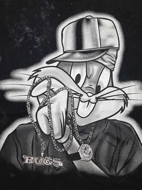 Vintage Super Rare Vintage Gangster Bugs Bunny Looney Tunes Tee Grailed