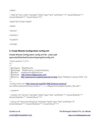 Develop Magento Custom Shipping Module Pdf