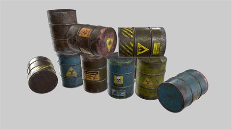 배럴 폐기물 3d 모델 8 Max Obj Dae Fbx Free3d