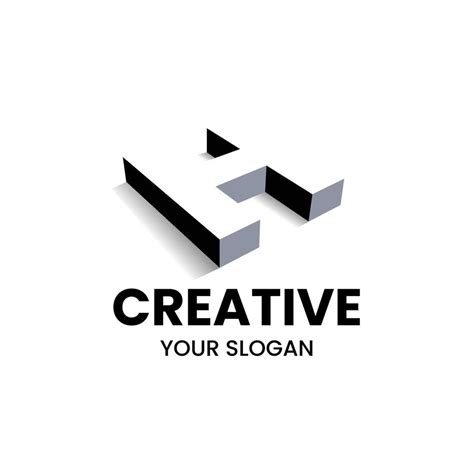 Letter H 3d Negative Space Creative Logo Design 7849679 Vector Art At