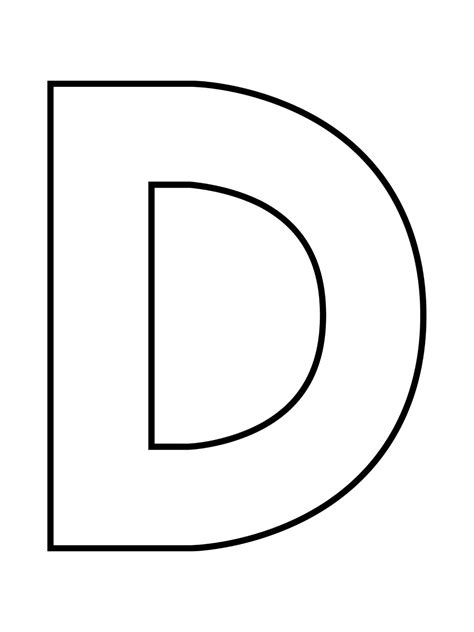 Letter D Template Alphabet Upper Class Instant Printable Digital