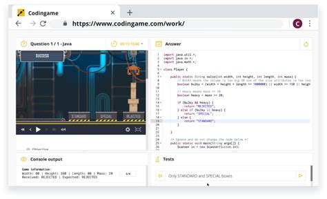 Product Tour Coding Tests Codingame For Work