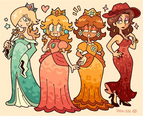 Princess Peach Rosalina Princess Daisy And Pauline Mario Drawn By