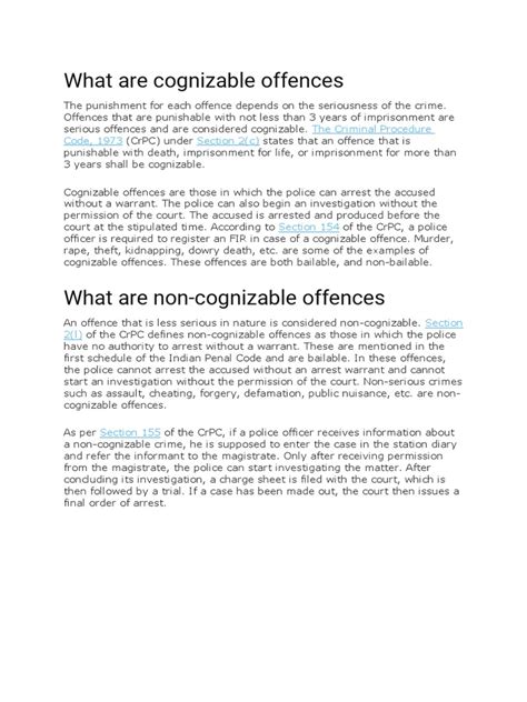 Cognizable Offence Pdf