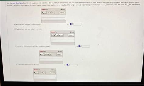 solved use the add bsse table to write net equations and