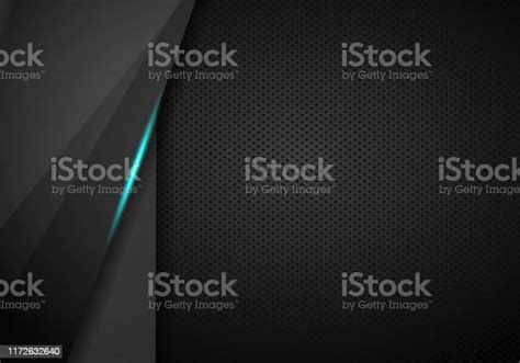 추상 금속 블루 프레임 레이아웃 현대 기술 디자인 템플릿 배경 검은 금속 천공 배경입니다 0명에 대한 스톡 벡터 아트 및 기타 이미지 Istock