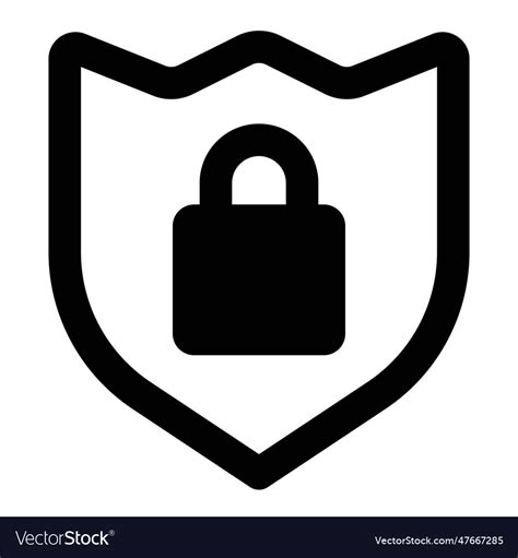 Lock Shield Network Security System In Cyber Vector Image