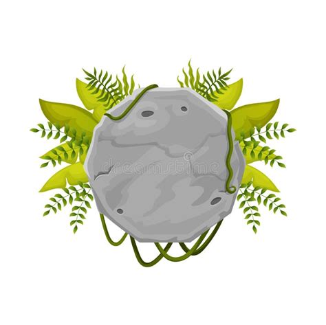 Stone Game Interface Ui Game Button Gui Element Stock Vector Illustration Of Rocky Asset