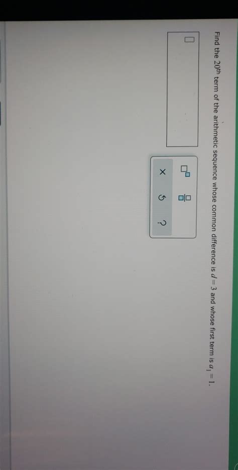 solved find the 20th term of the arithmetic sequence whose