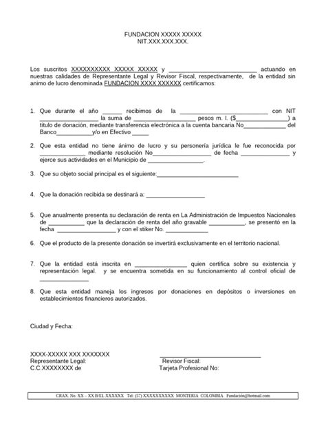 Certificado Donacion Pdf Dinero Economias