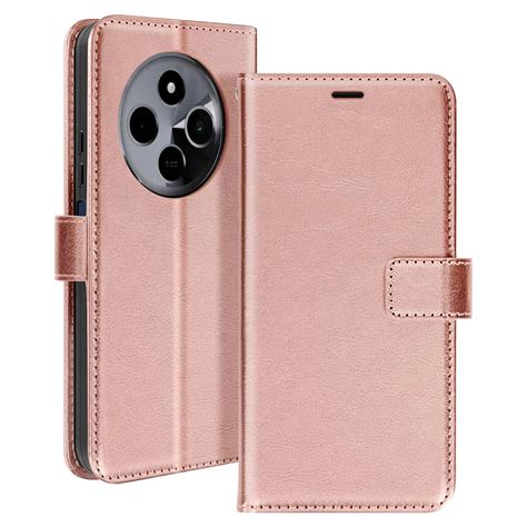 Mayaxess Étui Pour Xiaomi Redmi 14c Portefeuille Avec Dragonne Rose Champagne Coque Téléphone