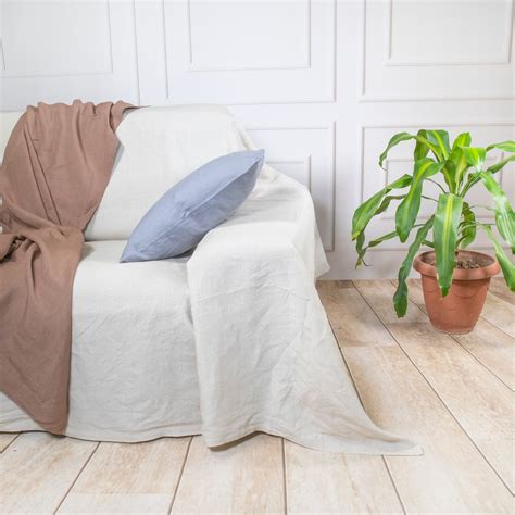 Handmade Linen Couch Cover Custom Sofa Slipcover Etsy