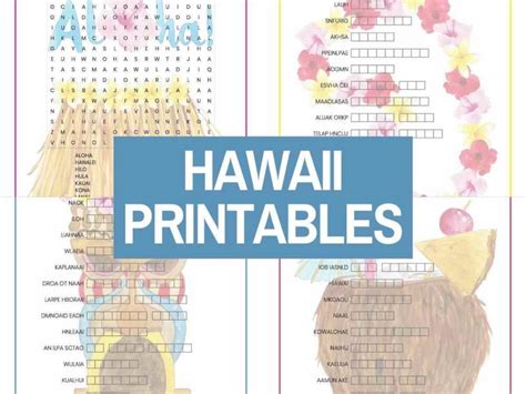 Hawaiian Luau Word Search Free Printable Hawaii Word Search
