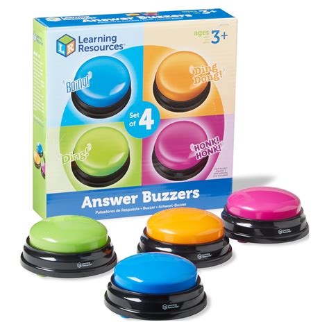 Learning Resources Lights And Sounds Answer Buzzers Recordable Buttons