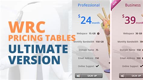 Wrc Pricing Tables Ultimate Wordpress Responsive Pricing Table Plugin Youtube