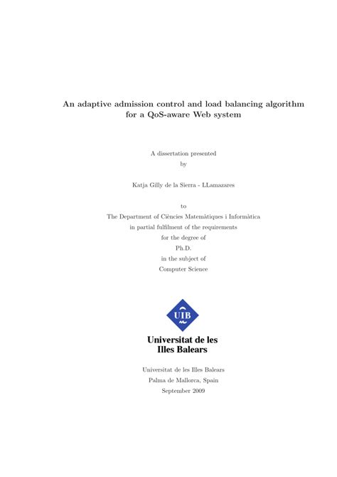 Pdf An Adaptive Admission Control And Load Balancing Algorithm For A