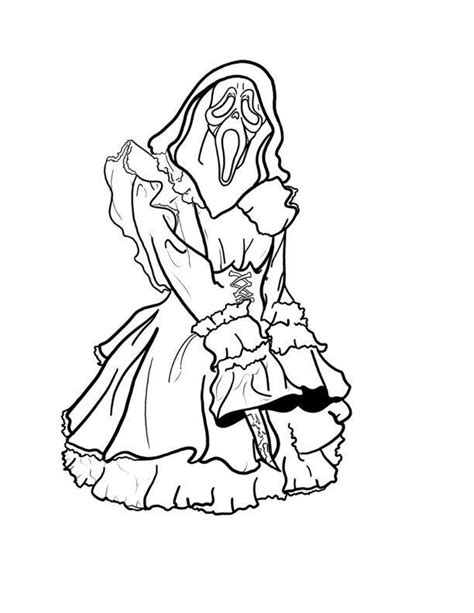 Ghostface Maid Coloring Page Digital Printable Etsy