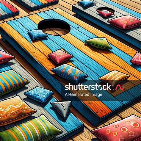 Cartoon Artistic Image Cornhole Board Bean Ai Generated Image