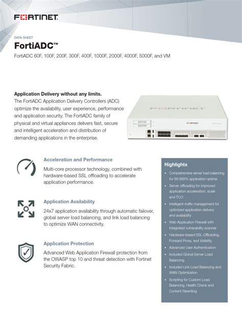 fortiadc 4000f pdf pdf load balancing computing proxy server