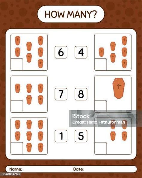 관과 얼마나 많은 계산 게임 유치원 어린이용 워크시트 어린이 활동 시트 0명에 대한 스톡 벡터 아트 및 기타 이미지 0명 검색 공부 Istock