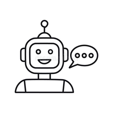 Chatbot Robot Icon Friendly Robot With A Speech Bubble Representing