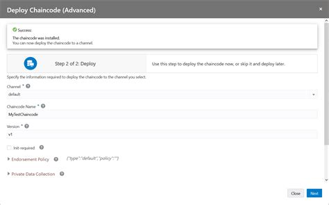 deploying an example chaincode in oracle blockchain platform