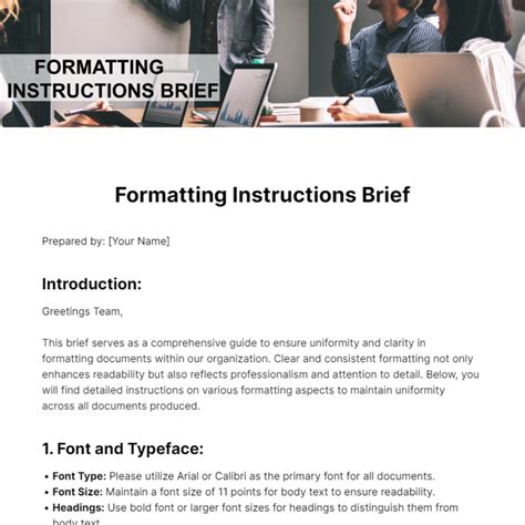 Free Formatting Instructions Brief Template To Edit Online