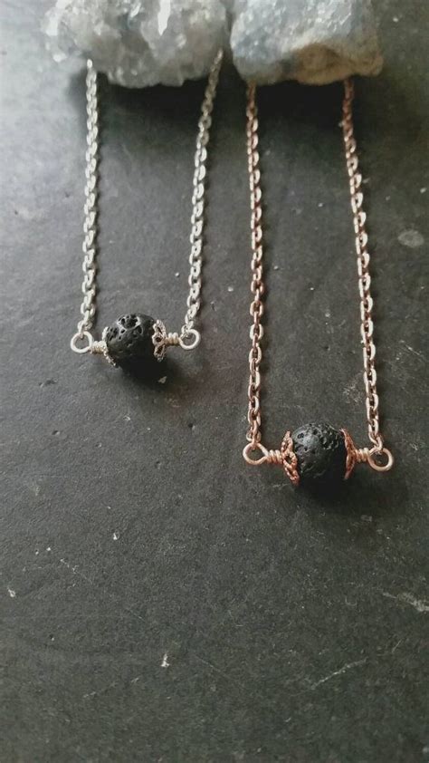 Essential Oil Diffuser Necklace Lava Rock Minimalist Aromatherapy