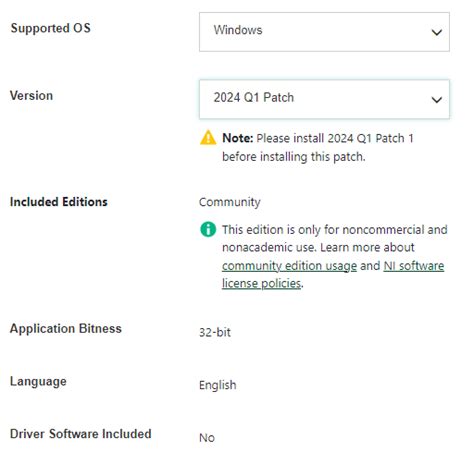 solved installer for labview 2024 q1 patch selection menu on web