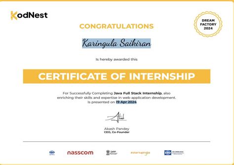 javafullstack webdevelopment internshipcompletion