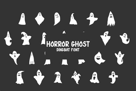 Horror Ghost Dingbat Font So Fontsy