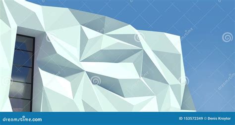 Polygonal Facade Modern Building Architecture Stock Illustration